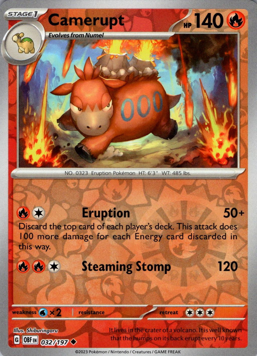 Camerupt [Reverse Holo] #32 Prices | Pokemon Obsidian Flames | Pokemon ...