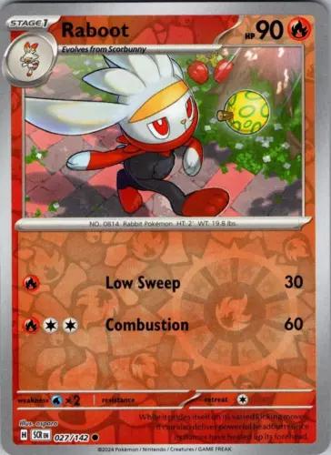 Raboot [Reverse Holo] #27 Prices | Pokemon Stellar Crown | Pokemon Cards