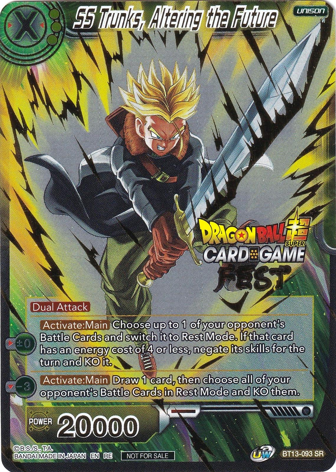 SS Trunks, Altering the Future [Card Game Fest 2022 Foil] BT13-093 ...