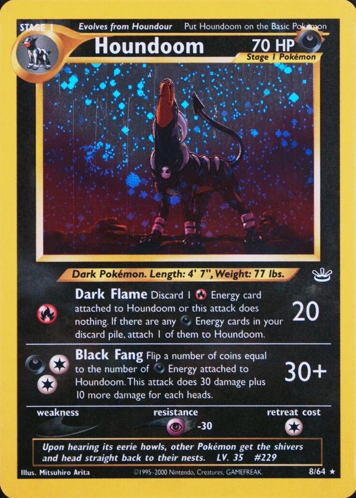Houndoom [Double Holo Error] #8 Prices | Pokemon Neo Revelation ...