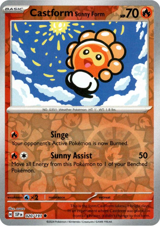 Castform Sunny Form [Reverse Holo] #20 Precios | Pokemon Surging Sparks | Tarjetas de Pokemon