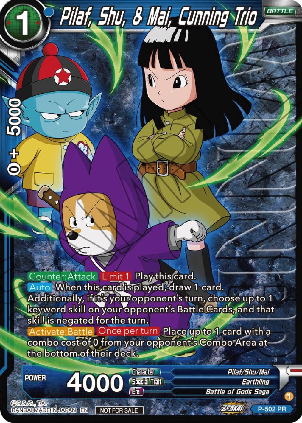 Pilaf, Shu, & Mai, Cunning Trio [Zenkai Series Tournament Pack Vol.4 ...