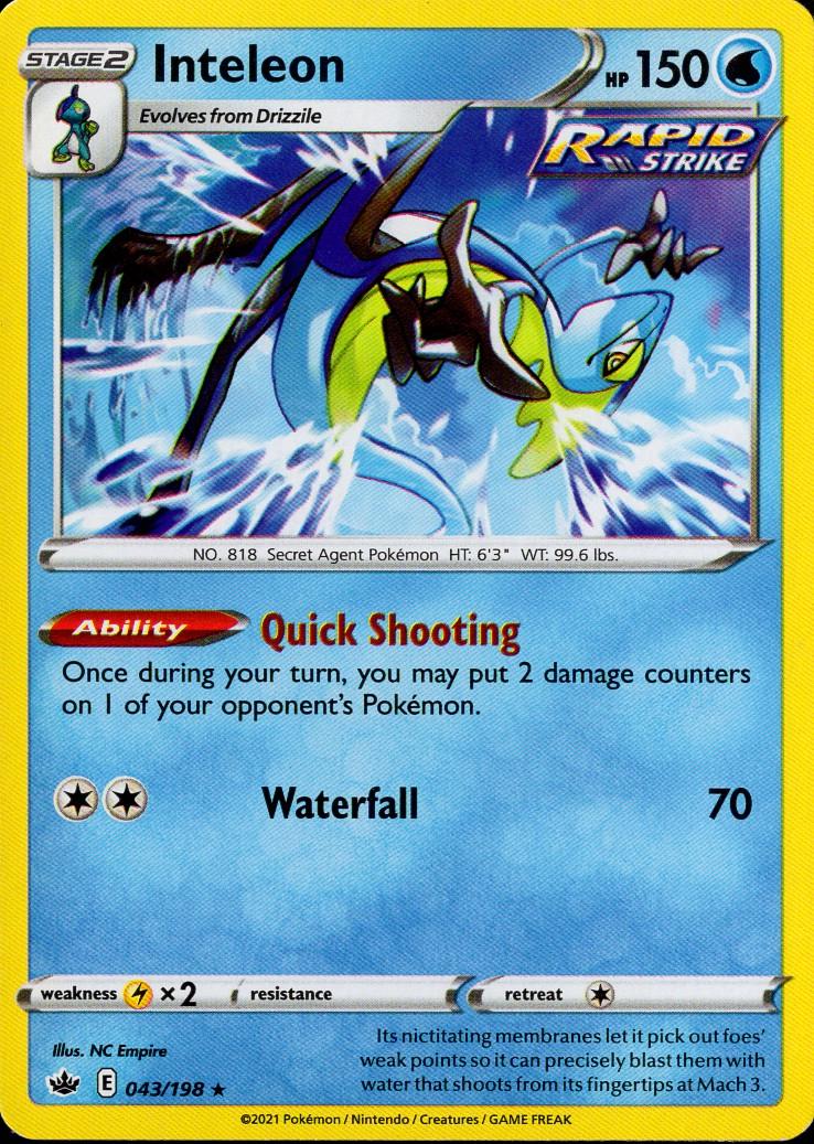 Inteleon #43 Prices | Pokemon Chilling Reign | Pokemon Cards
