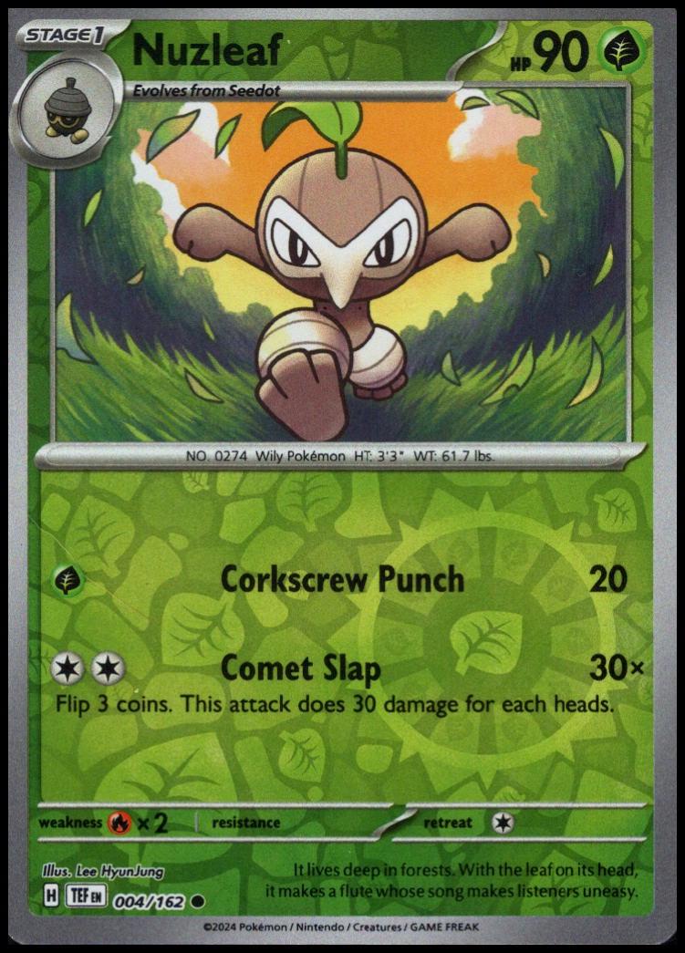 Nuzleaf [Reverse Holo] #4 Prices | Pokemon Temporal Forces | Pokemon Cards