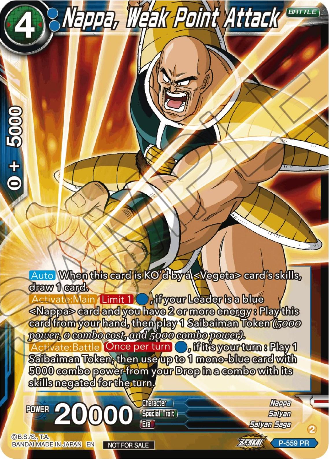 Nappa, Weak Point Attack P-559 Precios | Dragon Ball Super Divine ...