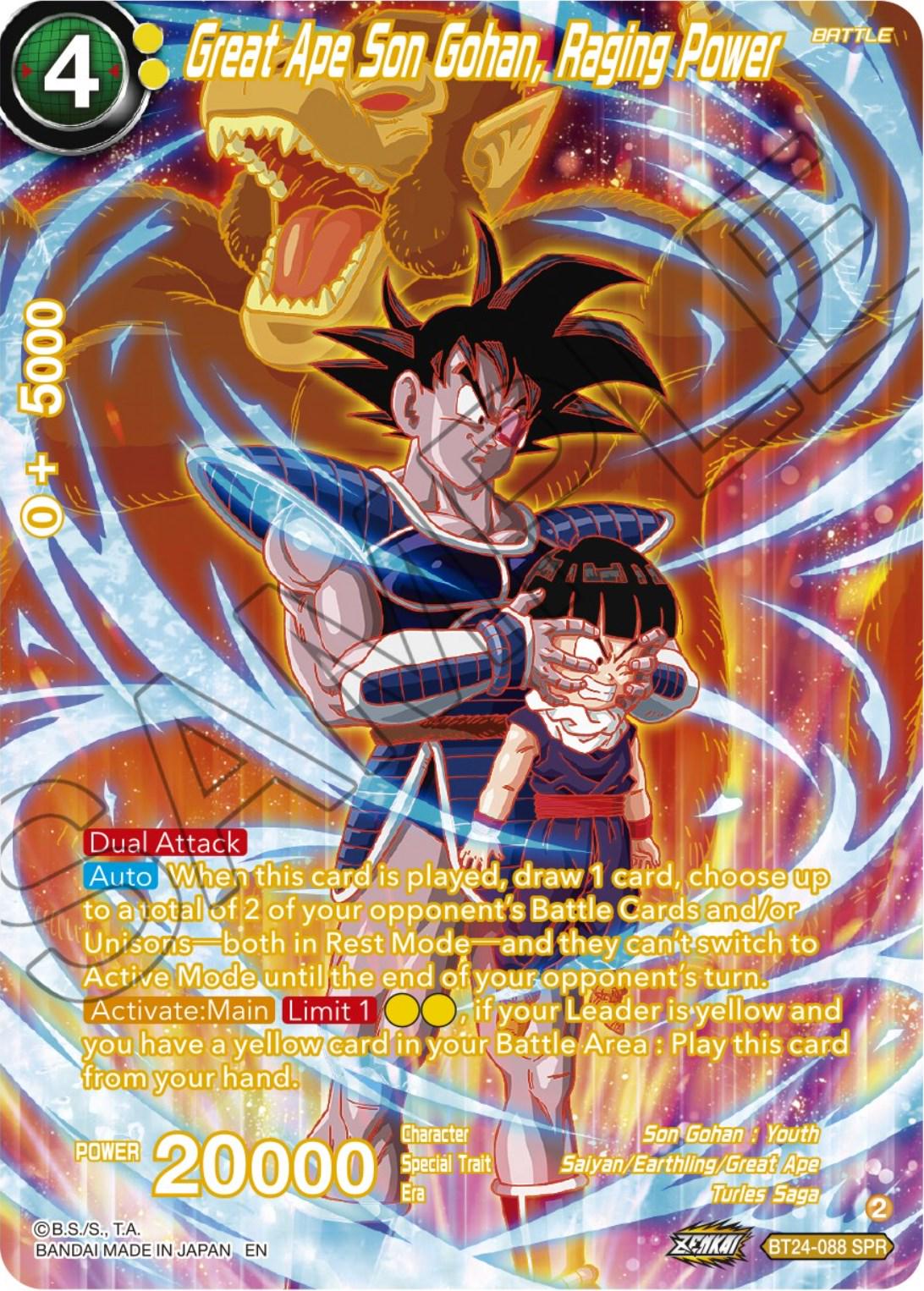Great Ape Son Gohan, Raging Power [SPR] BT24-088 Precios | Dragon Ball ...