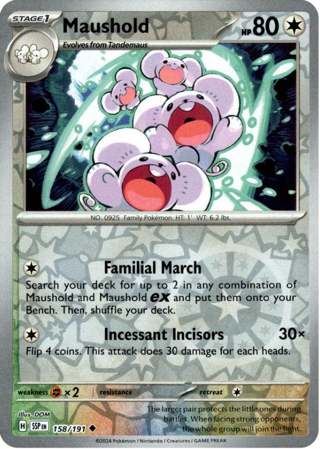 Maushold [Reverse Holo] #158 Precios | Pokemon Surging Sparks ...