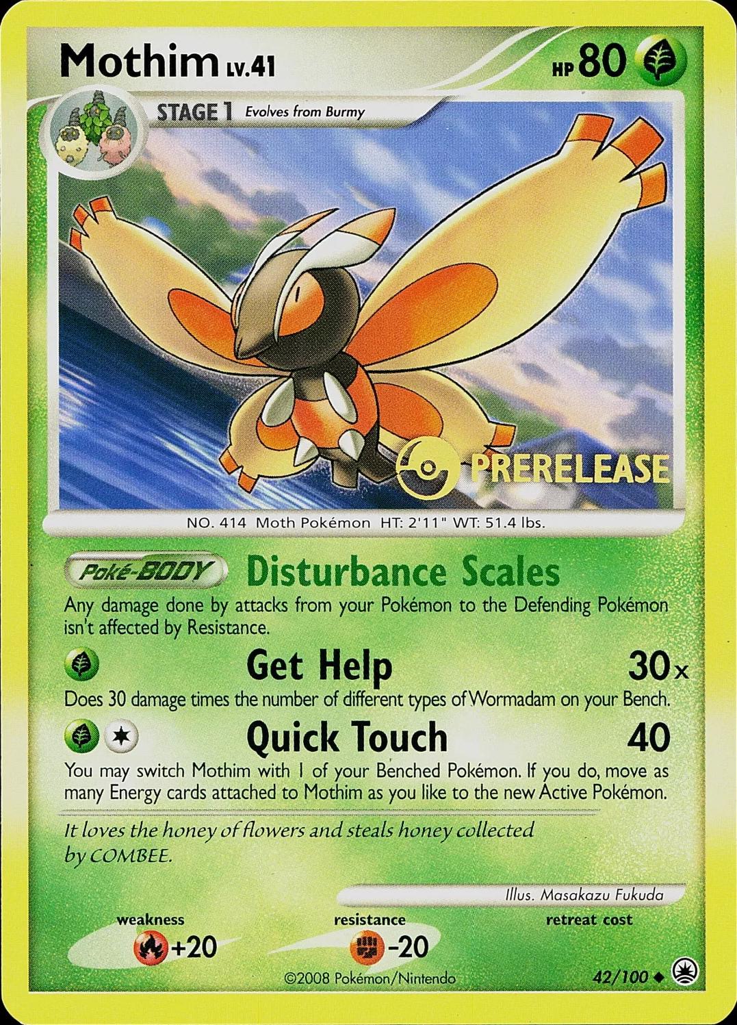 Mothim [Prerelease] #42 Prices | Pokemon Majestic Dawn | Pokemon Cards