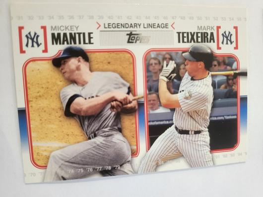 Mark Texeira, Mickey Mantle | Ungraded | 2010 Topps Legendary Lineage