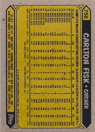 Carlton Fisk #756 Prices | 1987 Topps | Baseball Cards