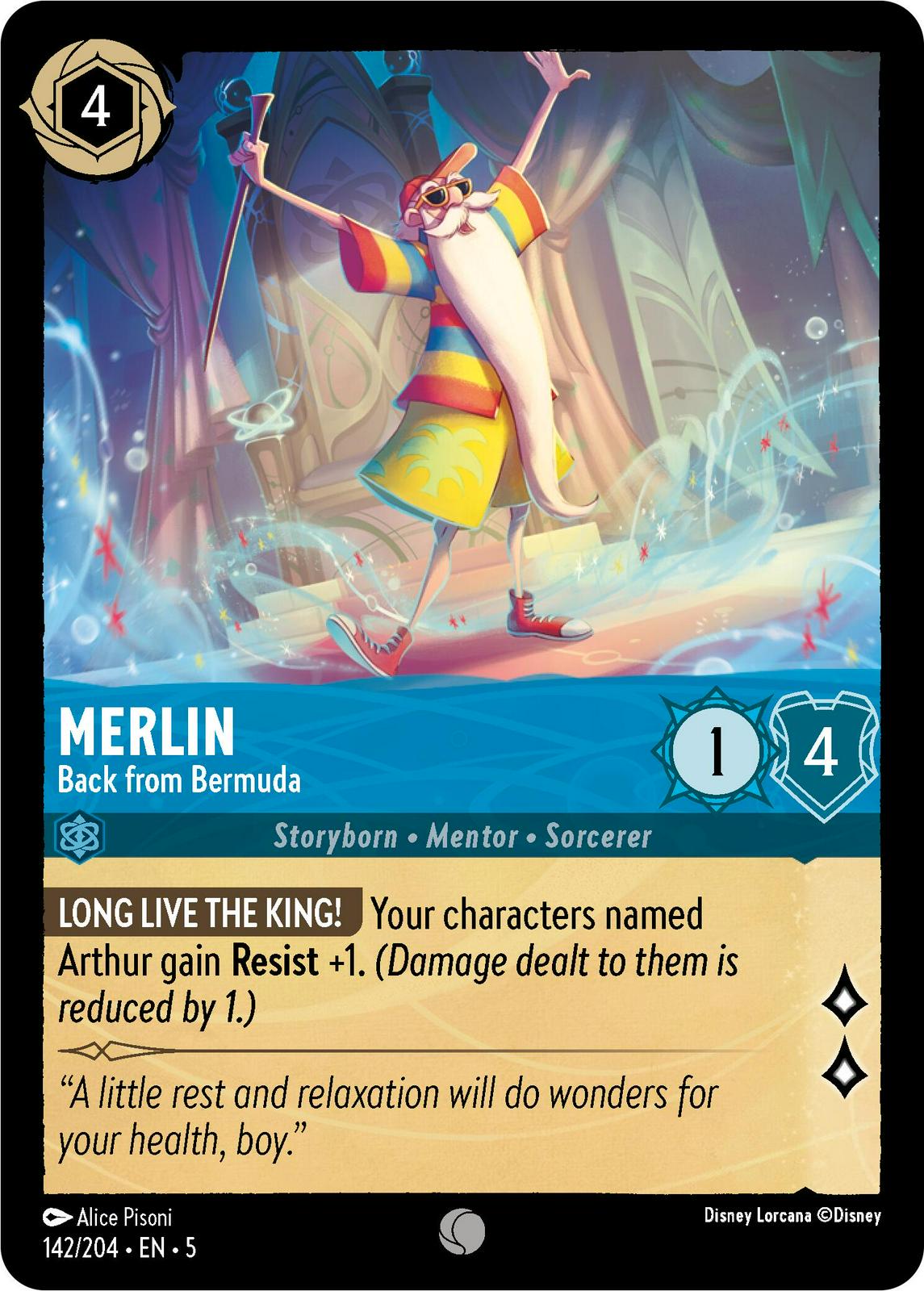 Merlin - Back from Bermuda #142 Prices | Lorcana Shimmering Skies ...