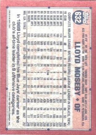 Lloyd Moseby #632 Prices | 1991 Topps | Baseball Cards