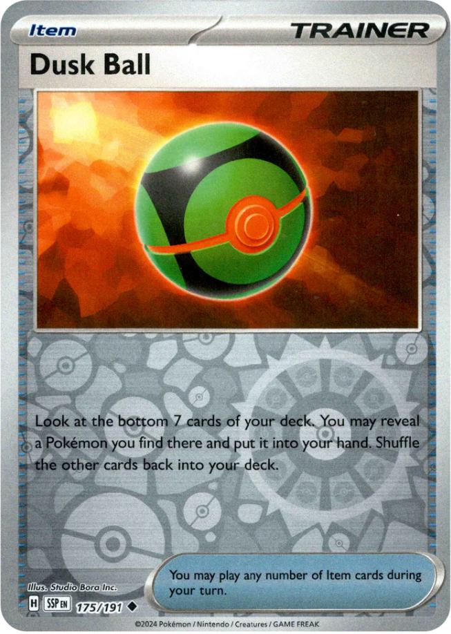 Dusk Ball [Reverse Holo] #175 Precios | Pokemon Surging Sparks ...