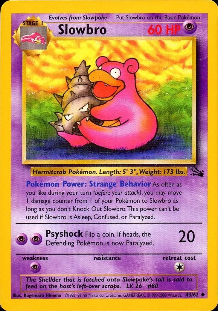 Prix de Slowbro [1999-2000] #43 | Pokemon Fossil | Cartes de Pokemon