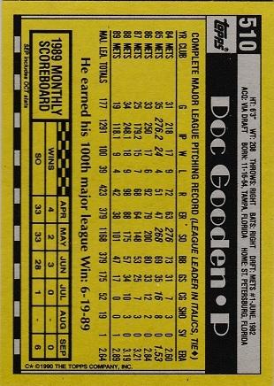 Doc Gooden #510 Prices | 1990 Topps | Baseball Cards