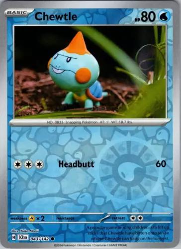 Chewtle [Reverse Holo] #43 Prices | Pokemon Stellar Crown | Pokemon Cards