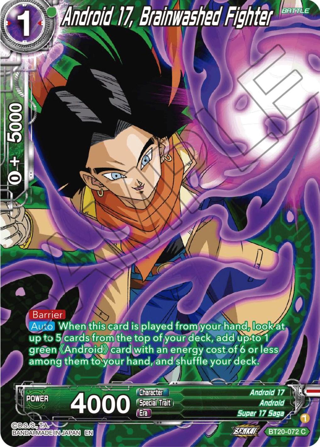 Android 17, Brainwashed Fighter [Silver Foil Foil] BT20-072 Prices | Dragon Ball Super Power ...