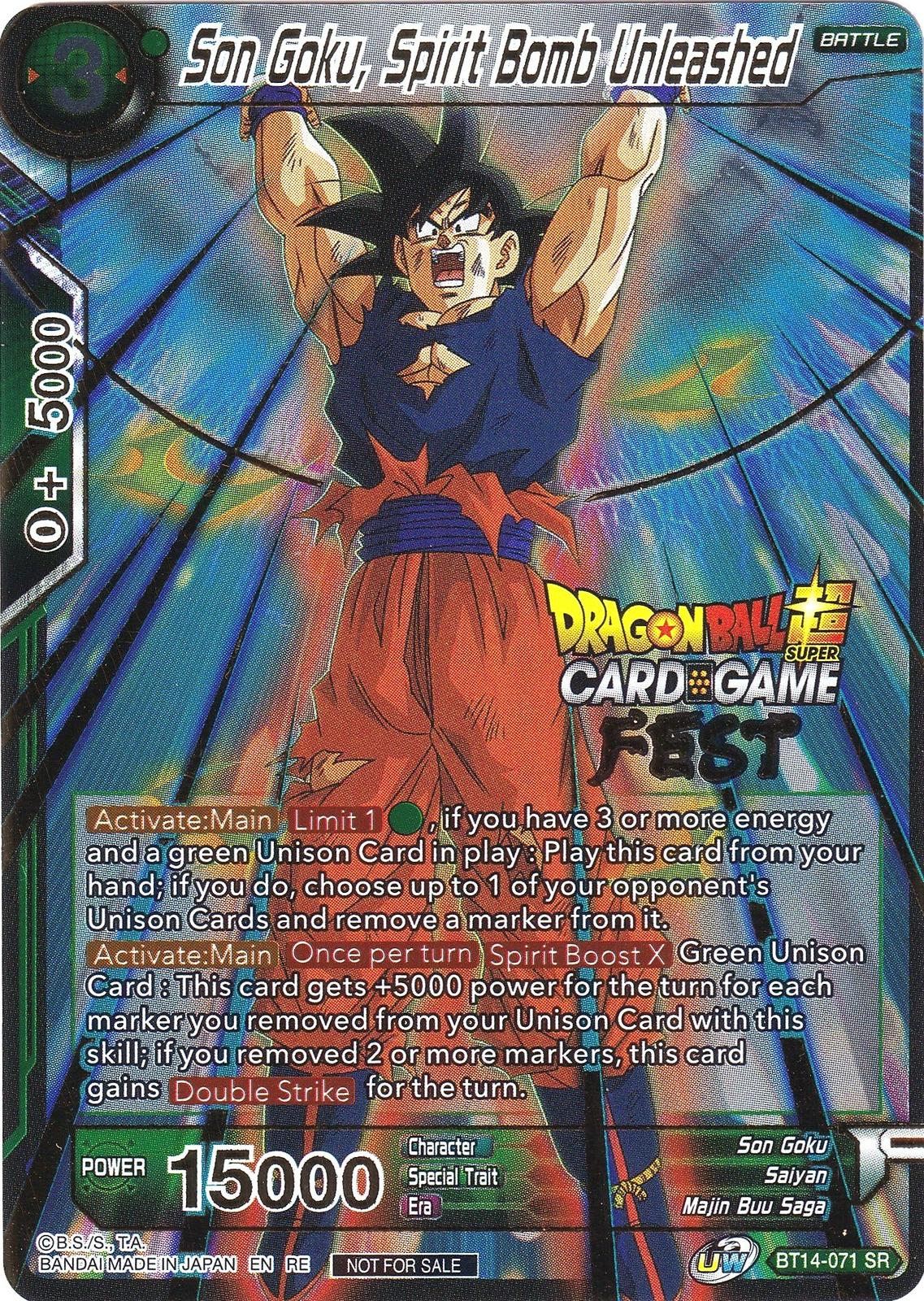 Son Goku, Spirit Bomb Unleashed BT14-071 Prices | Dragon Ball Super ...