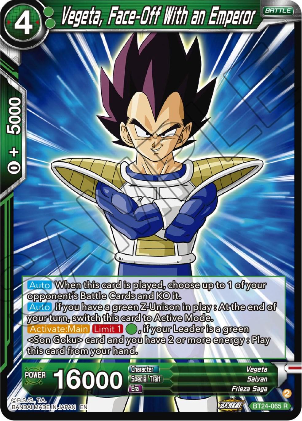 Vegeta, Face-Off With an Emperor BT24-065 Prices | Dragon Ball Super ...