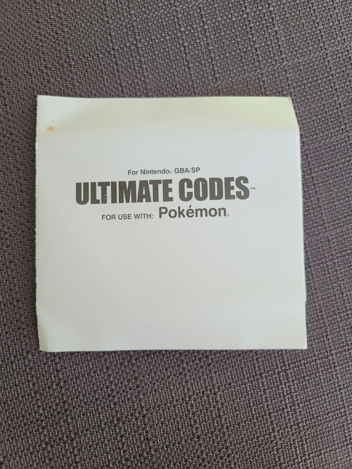 Action Replay: Ultimate Codes Pokemon Prijzen GameBoy Advance ...