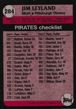 Jim Leyland #284 Prices | 1989 Topps | Baseball Cards