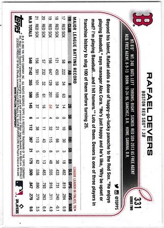 Rafael Devers #331 Prices | 2022 Topps | Baseball Cards
