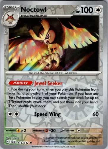 Noctowl [Reverse Holo] #115 Prices | Pokemon Stellar Crown | Pokemon Cards