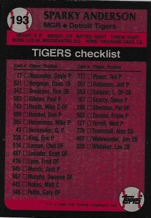 Sparky Anderson #193 Prices | 1989 Topps | Baseball Cards