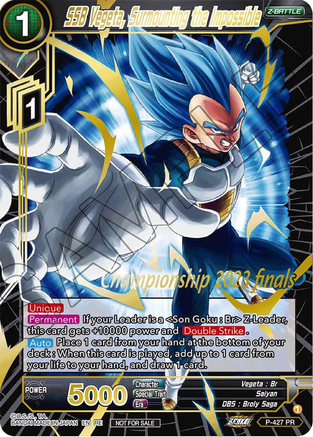 SSB Vegeta, Surmounting the Impossible [Foil] P-427 Prices | Dragon ...