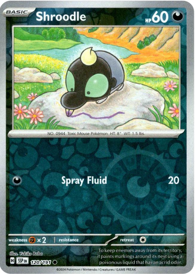 Shroodle [Reverse Holo] #120 Precios | Pokemon Surging Sparks ...