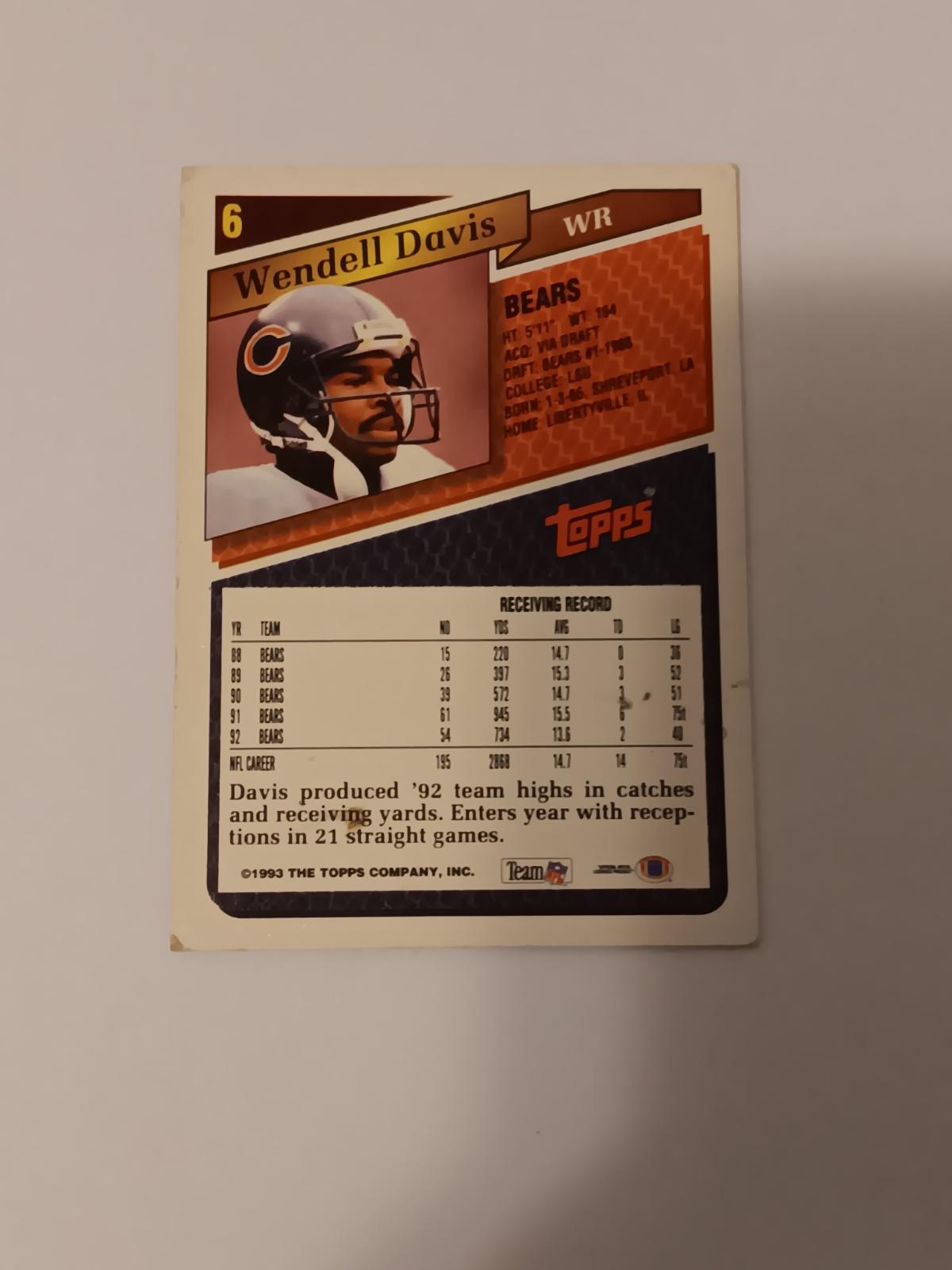 Wendell Davis | Ungraded | 1993 Topps