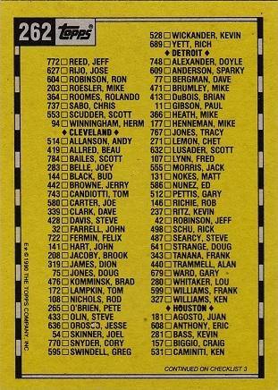 Checklist 2 #262 Prices | 1990 Topps | Baseball Cards