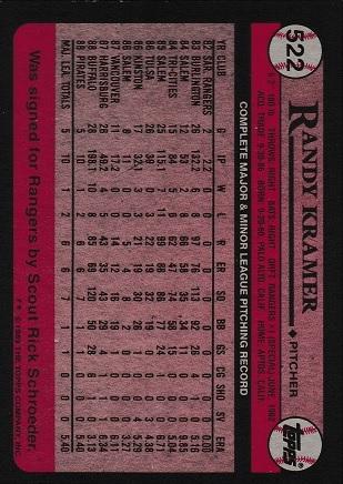 Randy Kramer #522 Prices [Rookie] | 1989 Topps | Baseball Cards