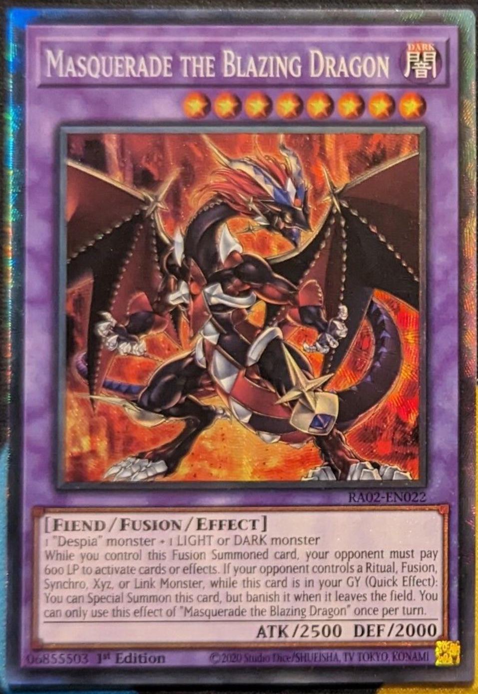 Masquerade the Blazing Dragon [Collector's Rare] RA02-EN022 Prices | YuGiOh 25th Anniversary ...