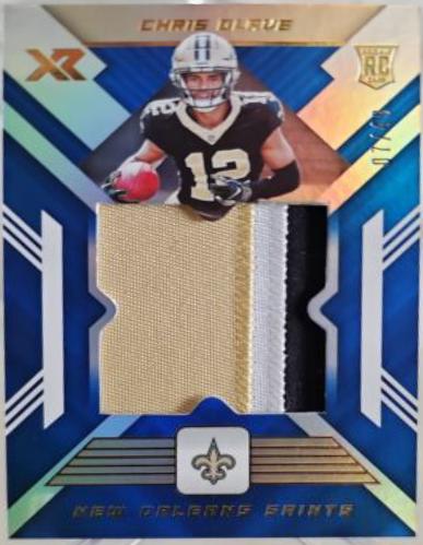 Chris Olave [Blue] #RXL-9 Prices | 2022 Panini XR Rookie XL Materials ...
