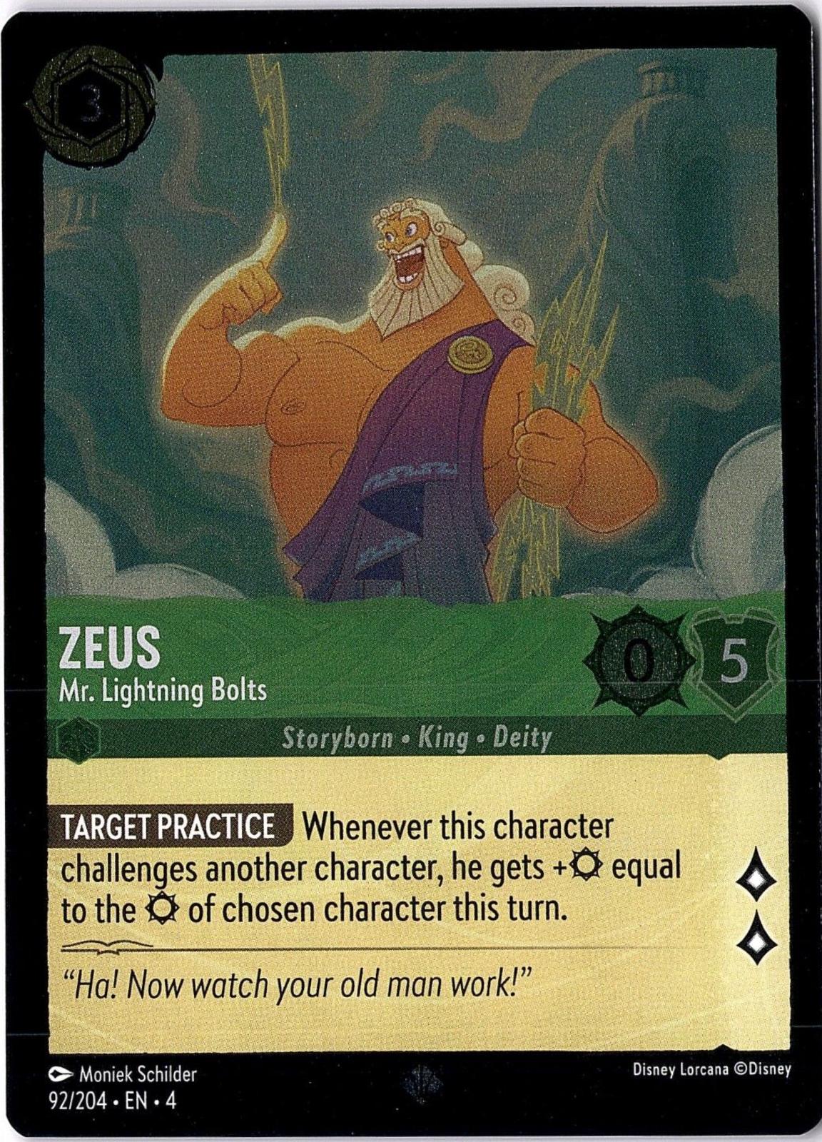 Zeus - Mr. Lightning Bolts [Foil] #92 Prices | Lorcana Ursula's Return ...