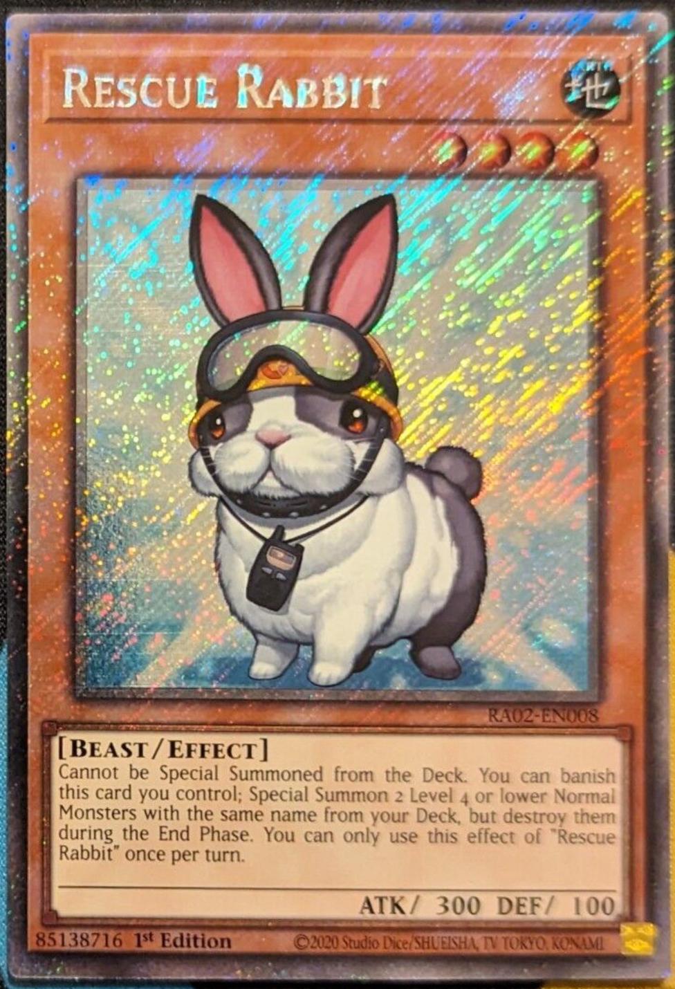 Rescue Rabbit [Platinum Secret Rare] RA02-EN008 Precios | YuGiOh 25th ...