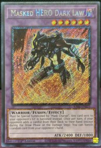 Masked HERO Dark Law [Platinum Secret Rare] RA01-EN025 Prices | YuGiOh 25th Anniversary Rarity ...
