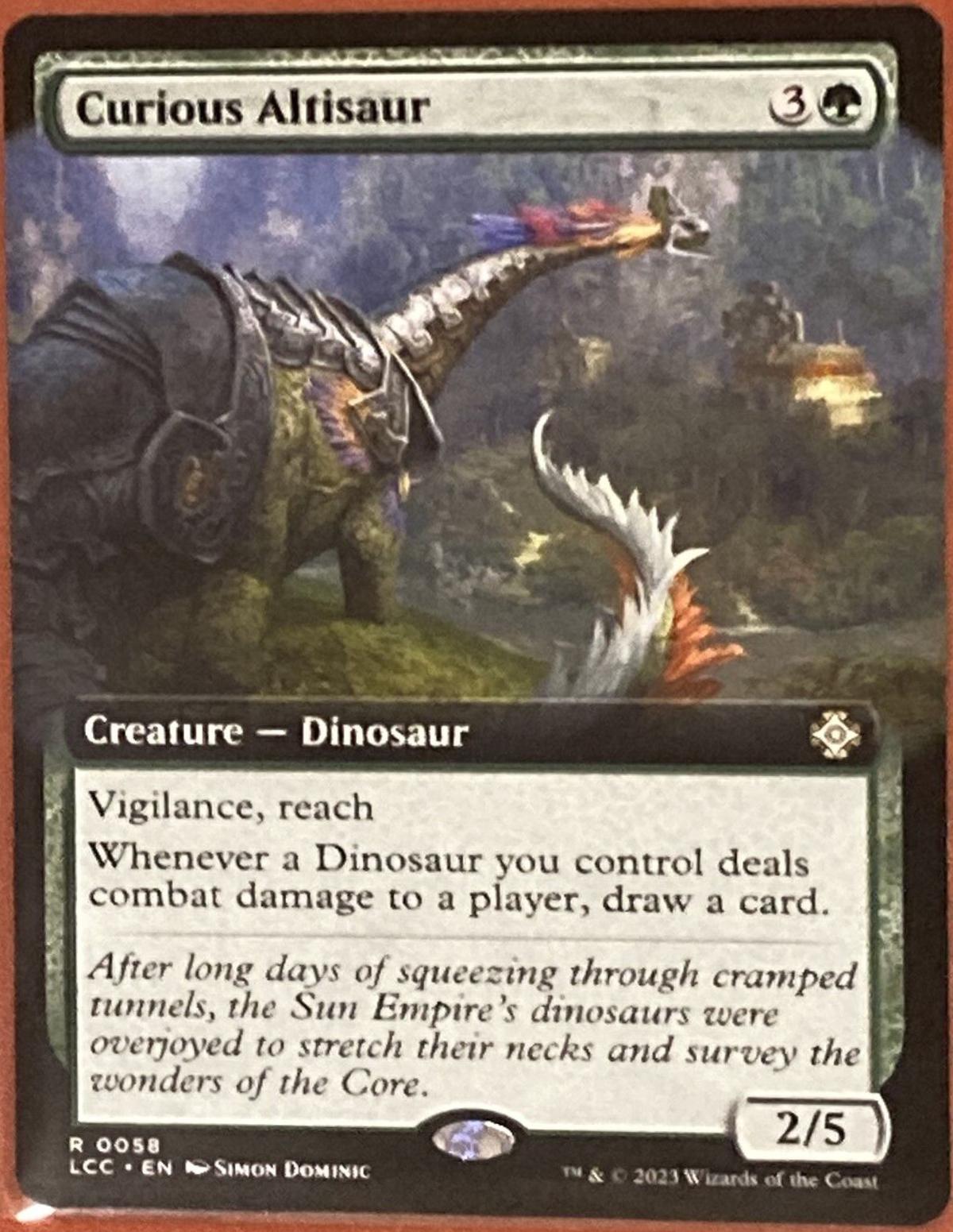 Curious Altisaur [Extended Art] #58 Prices | Magic Lost Caverns of Ixalan Commander | Magic Cards