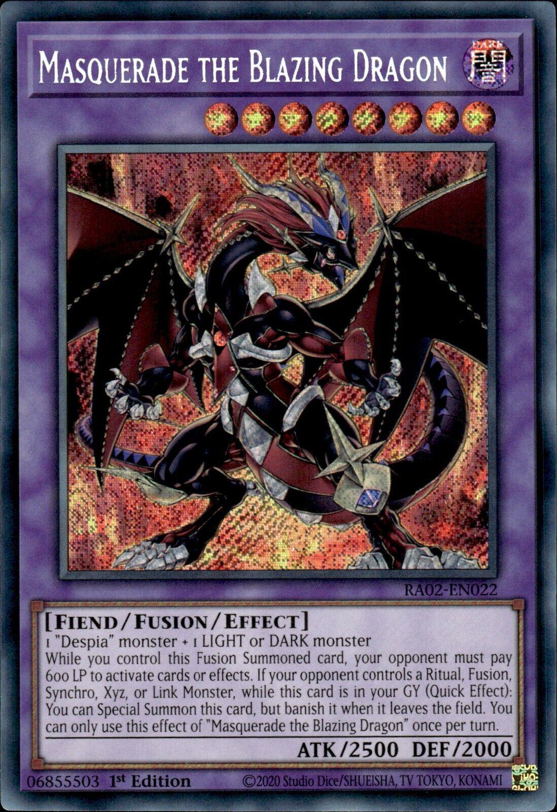 Masquerade the Blazing Dragon [Secret Rare] RA02-EN022 Prices | YuGiOh 25th Anniversary Rarity ...