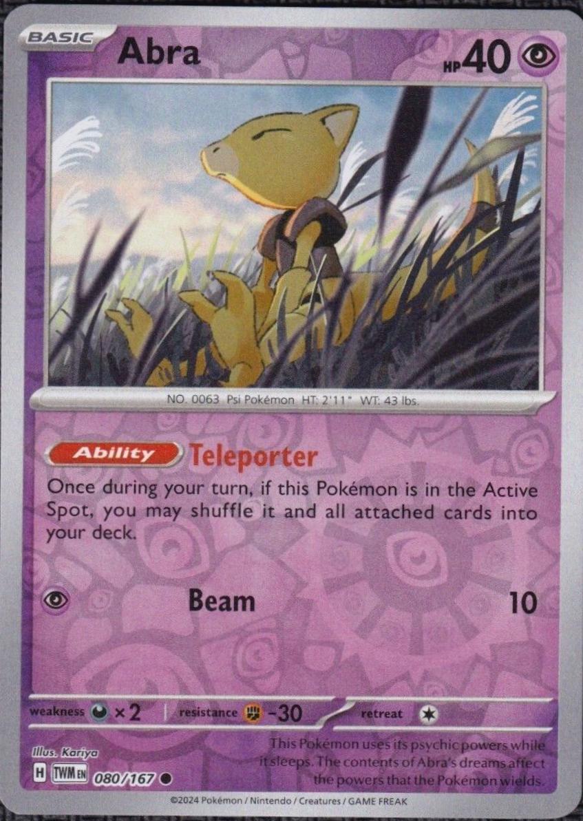 Abra [Reverse Holo] #80 Prices | Pokemon Twilight Masquerade | Pokemon ...