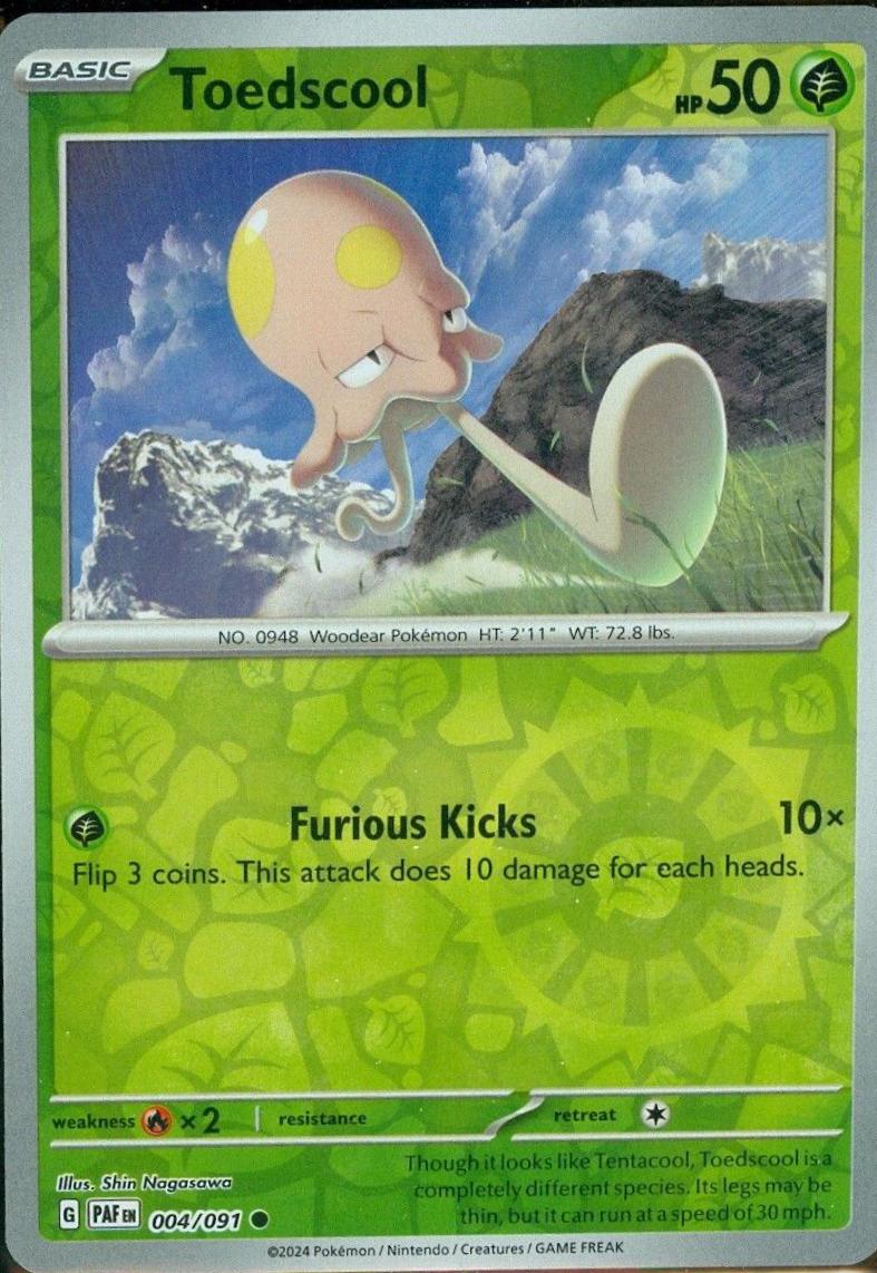 Toedscool [Reverse Holo] #4 Prices | Pokemon Paldean Fates | Pokemon Cards