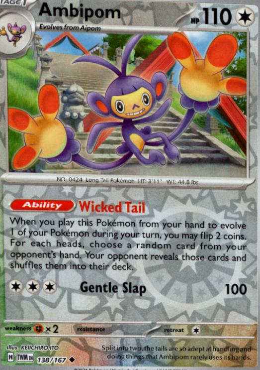 Ambipom [Reverse Holo] #138 Prices | Pokemon Twilight Masquerade ...