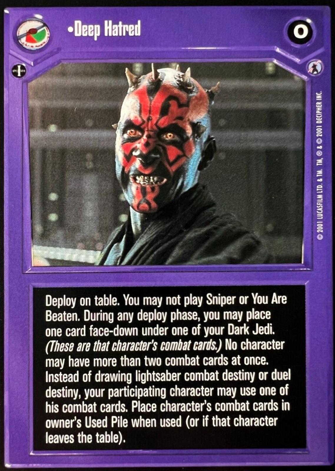 Deep Hatred Prices | Star Wars CCG Reflections III | Star Wars Cards