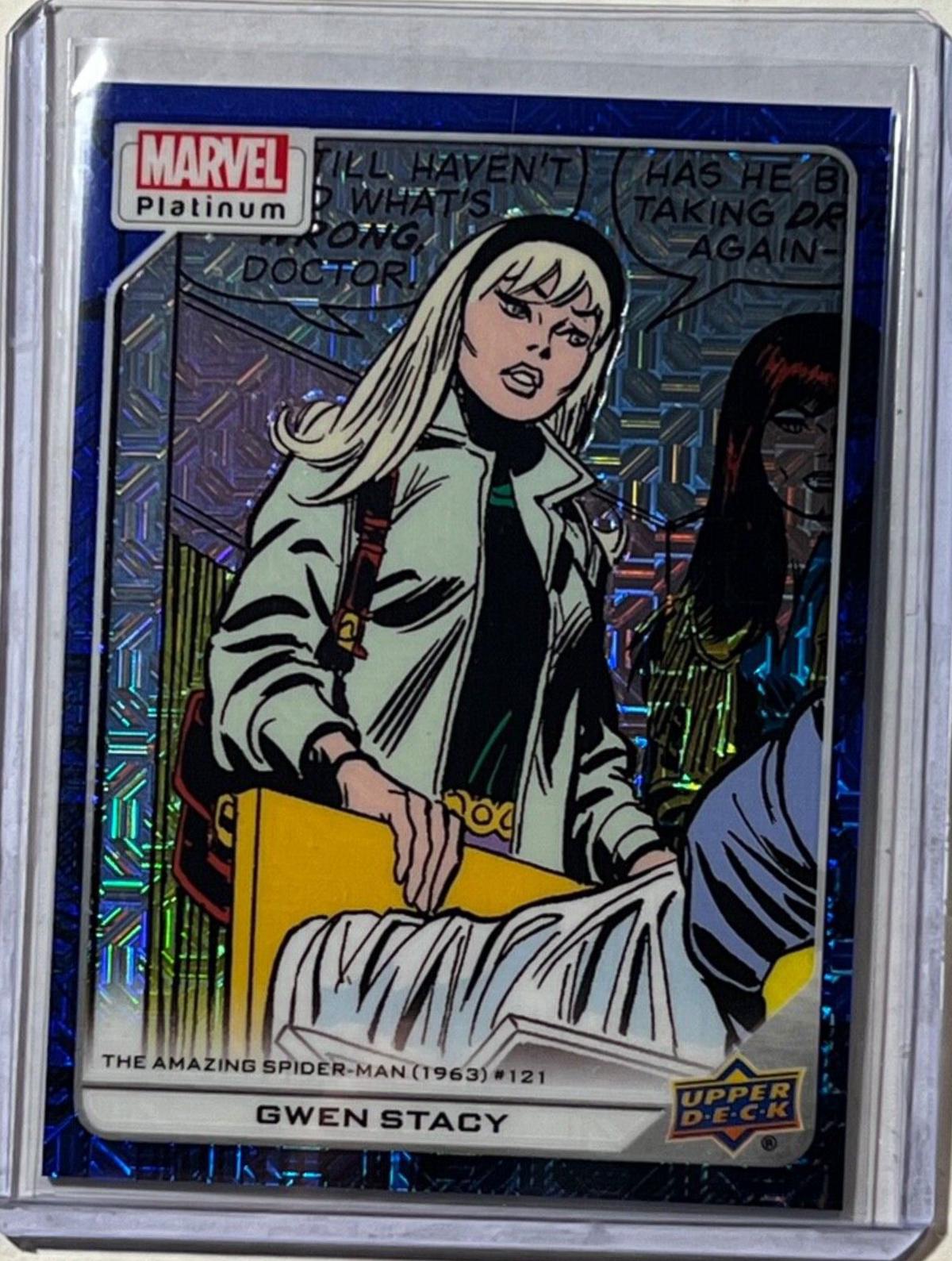 Gwen Stacy [Blue Traxx] #129 Prices | Marvel 2023 Upper Deck Platinum ...