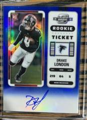 Drake London [Rookie Ticket Autograph Blue] #115 Prices | 2022 Panini ...