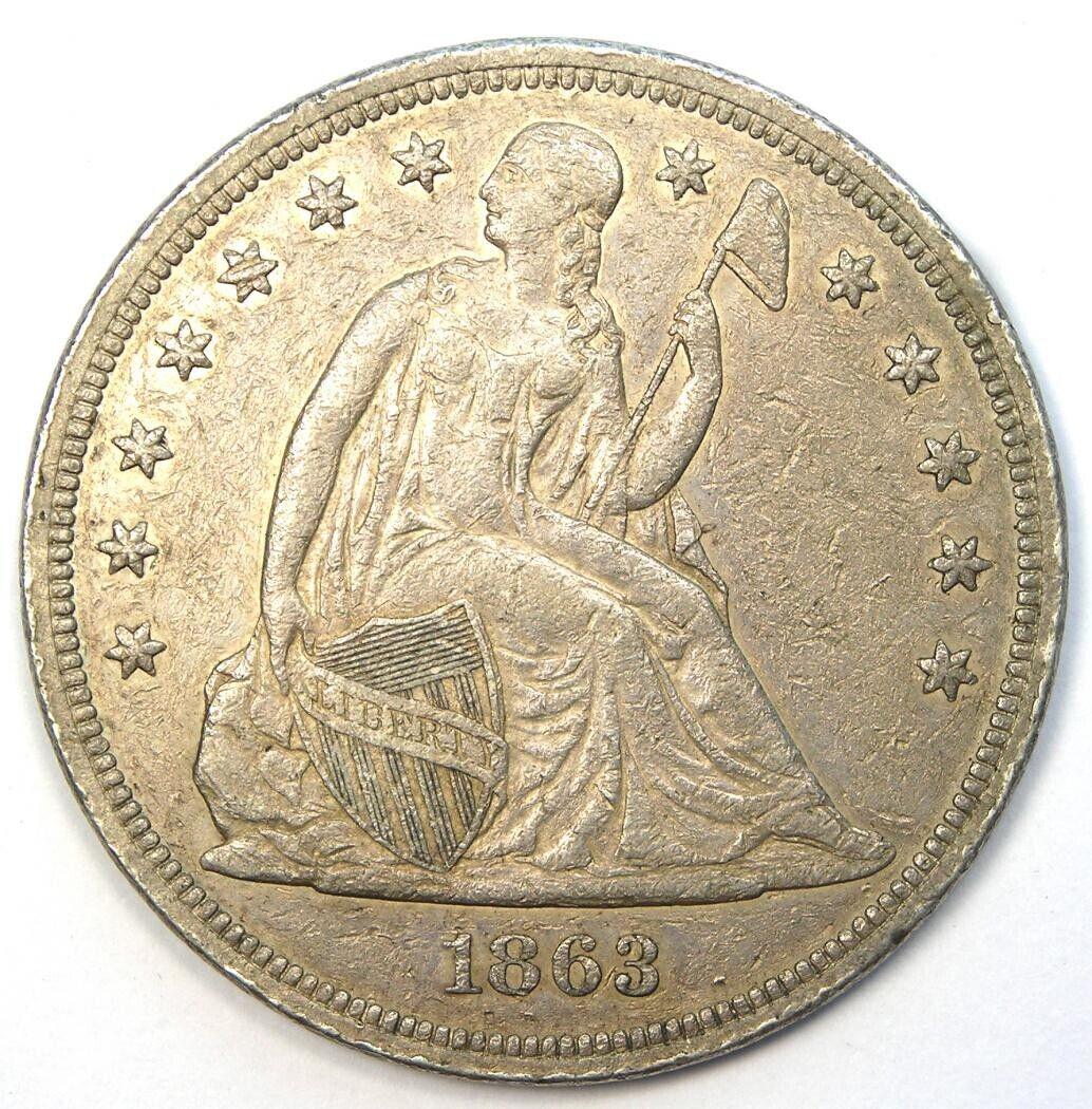 1863 Seated Liberty Dollar Prices | Ungraded, NGC, PCGS Values