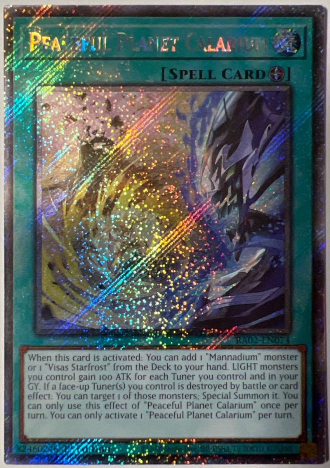 Peaceful Planet Calarium [Platinum Secret Rare] RA02-EN074 Prices | YuGiOh 25th Anniversary ...