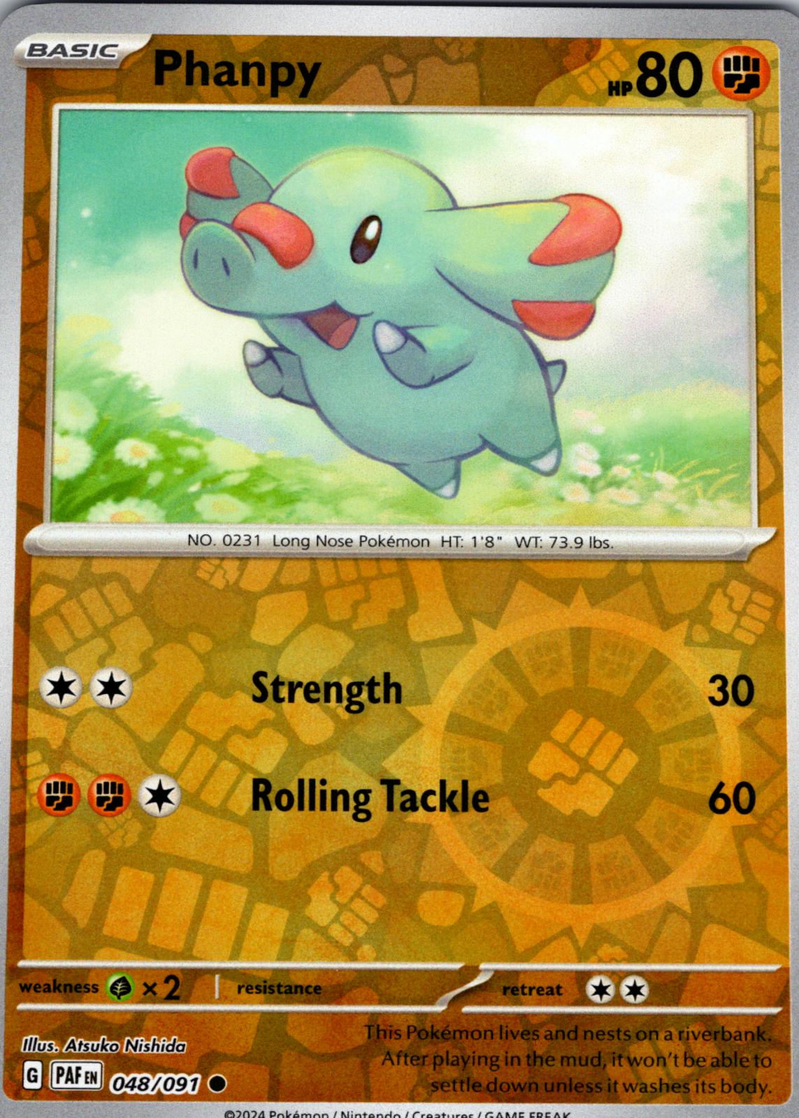 Phanpy [Reverse Holo] #48 Prices | Pokemon Paldean Fates | Pokemon Cards