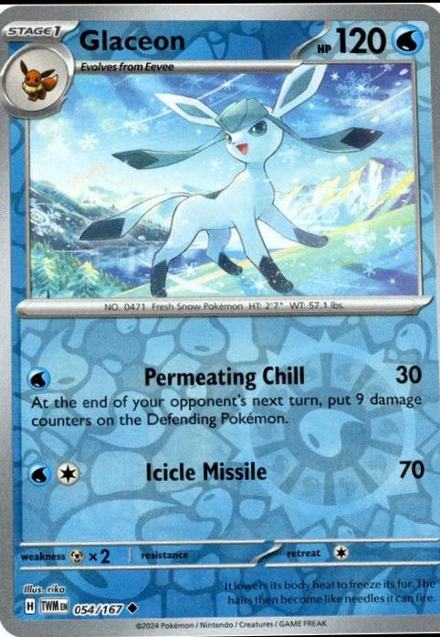 Glaceon [Reverse Holo] #54 Prices | Pokemon Twilight Masquerade ...